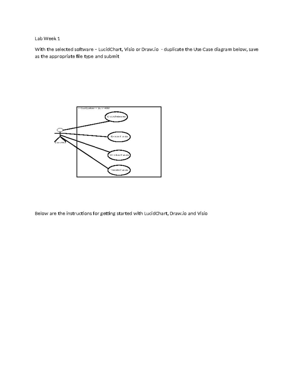Week 1 Lab - Lab 1 description - Lab Week 1 With the selected software – LucidChart, Visio or ...