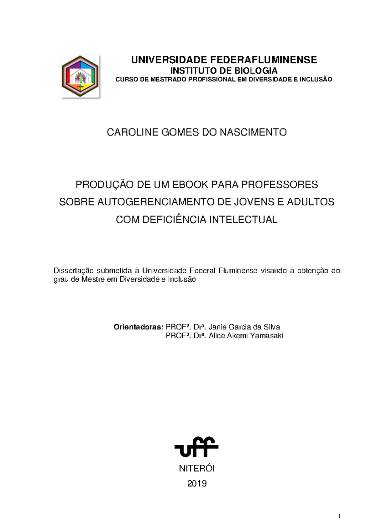 Dissertação Caroline Gomes do Nascimento - Dissertação Cmpdi -UFF - I ...