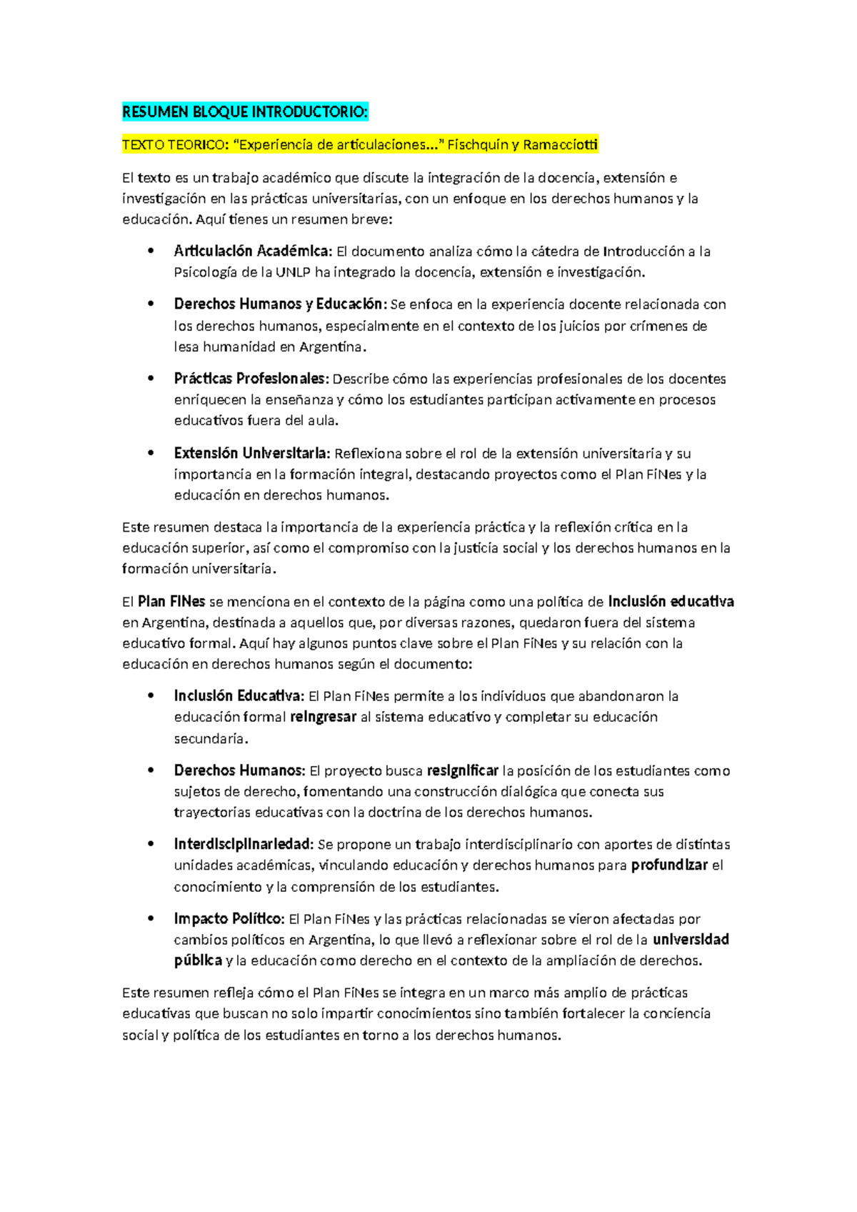Resumen Completo Intro A LA Psico - RESUMEN BLOQUE INTRODUCTORIO: TEXTO ...