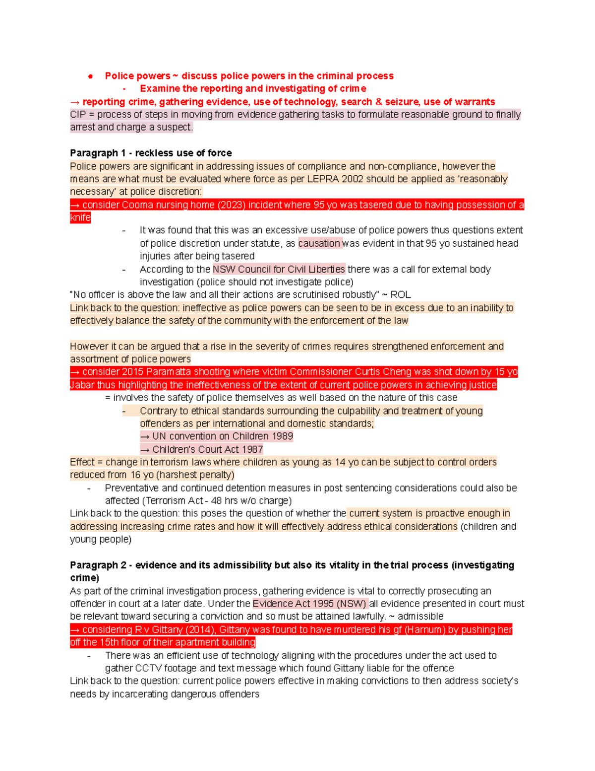 Crime - legal studies task 1 hahs - Police powers ~ discuss police ...