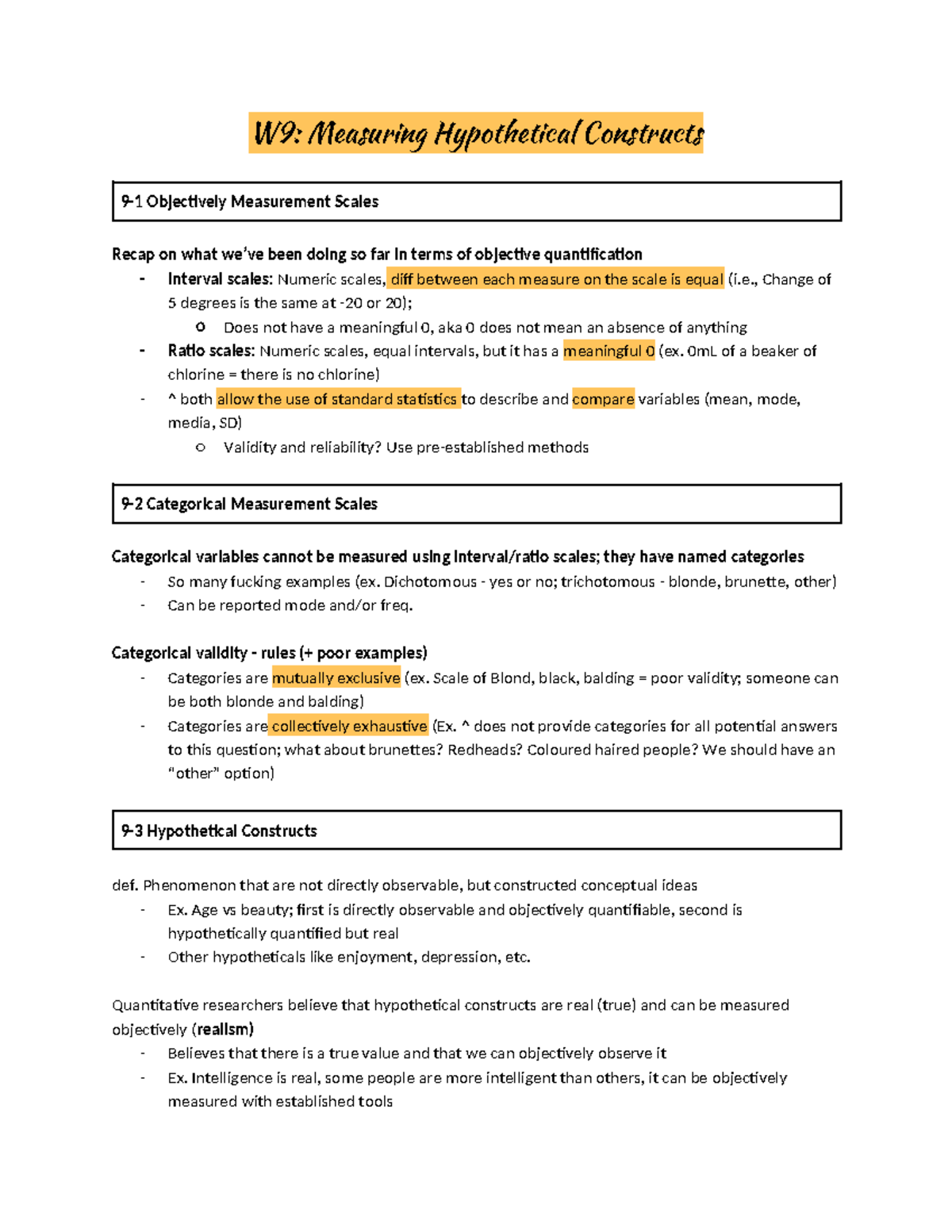 Week 9 Measuring Hypothetical Constructs - W9: Measuring Hypothetical ...