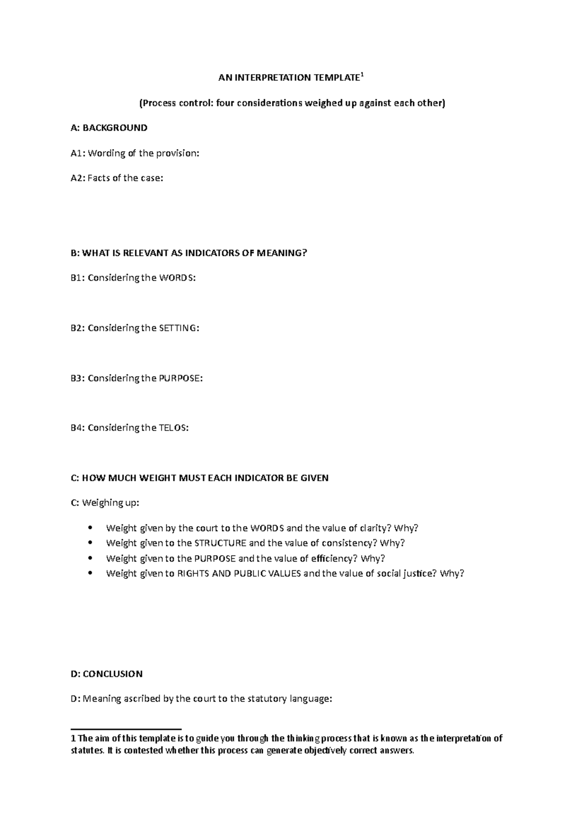 AN Interpretation Template 2 - (Process control: four considerations ...