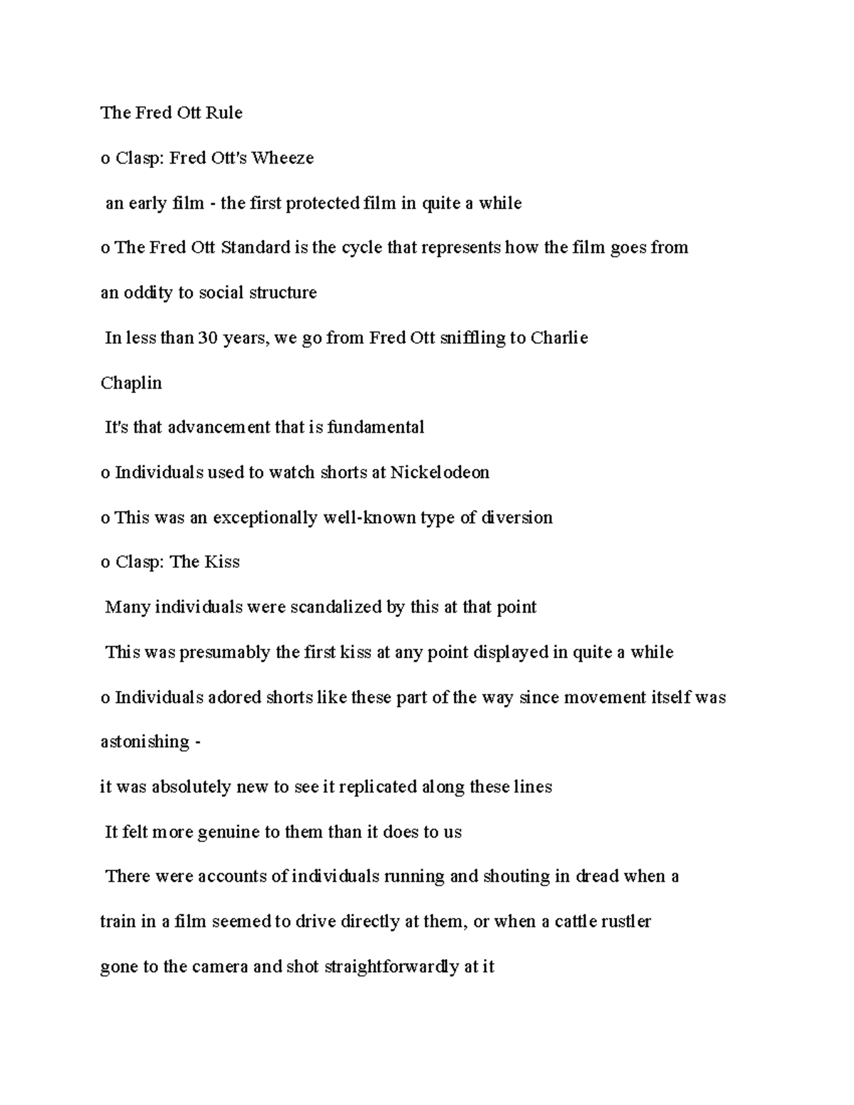 The Fred Ott Rule - lecture notes - The Fred Ott Rule o Clasp: Fred Ott ...