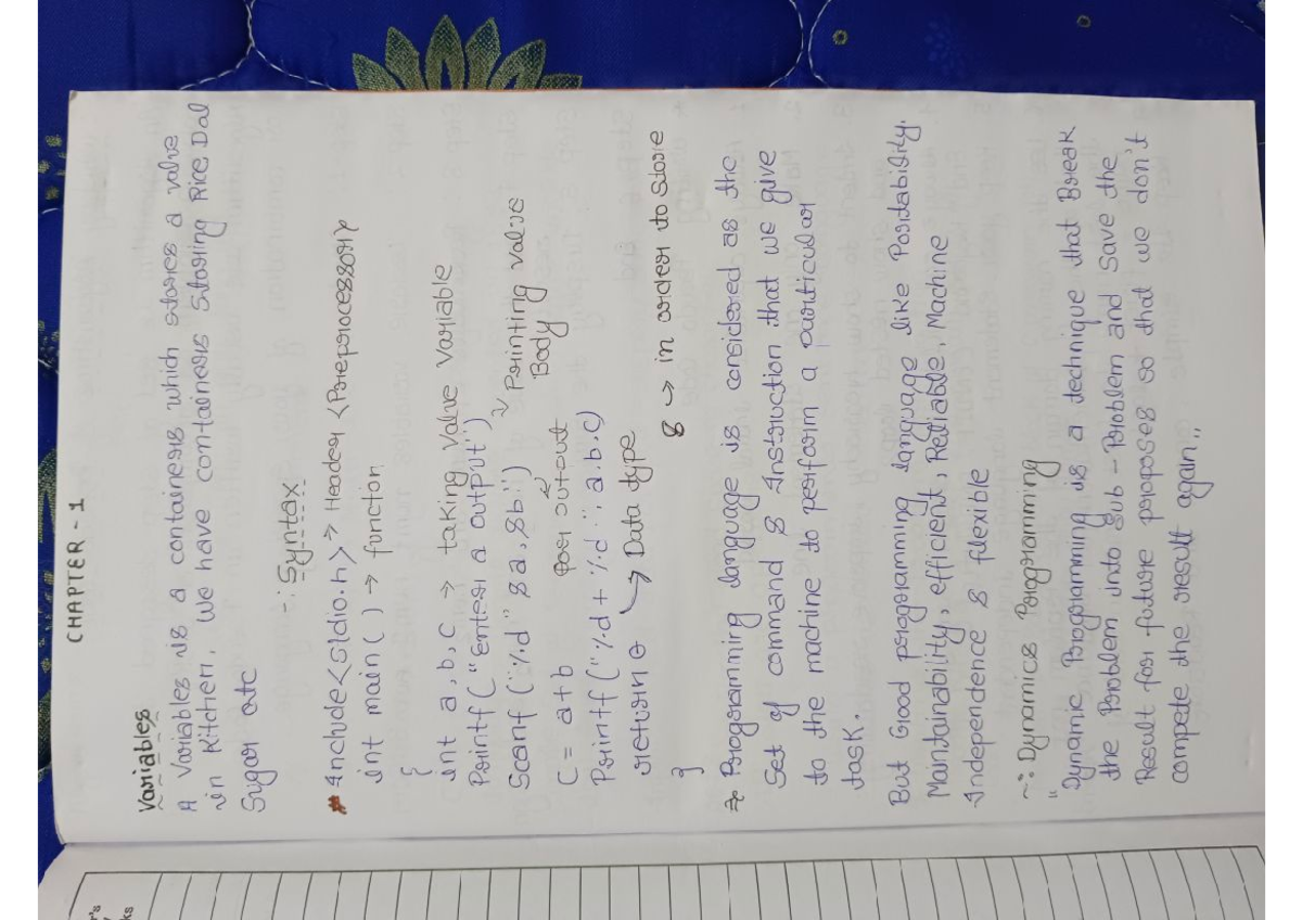 UNIT 1 PPS - Problem solving - CHAPTER 1 variables A Variables is a containers which stores a ...
