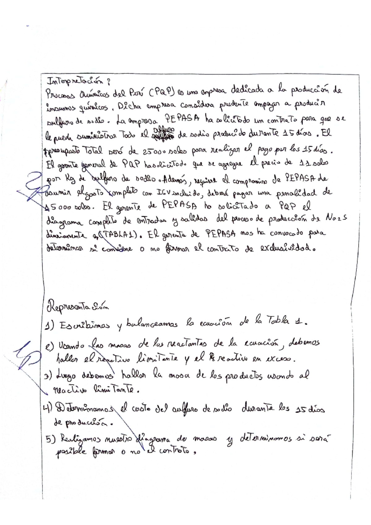 Caso cuestionario 3 - InTerpreTación ? Process aminous del Pun (PQP) is ...