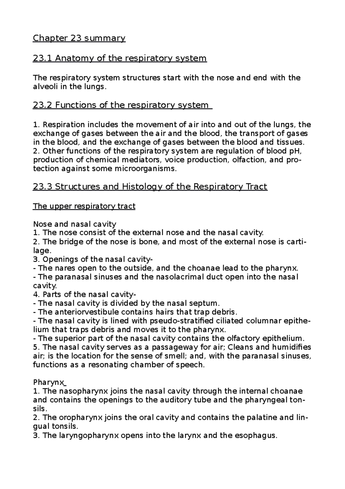 Chapter 23 chapter - The respiratory system summary - Seeley's Anatomy ...