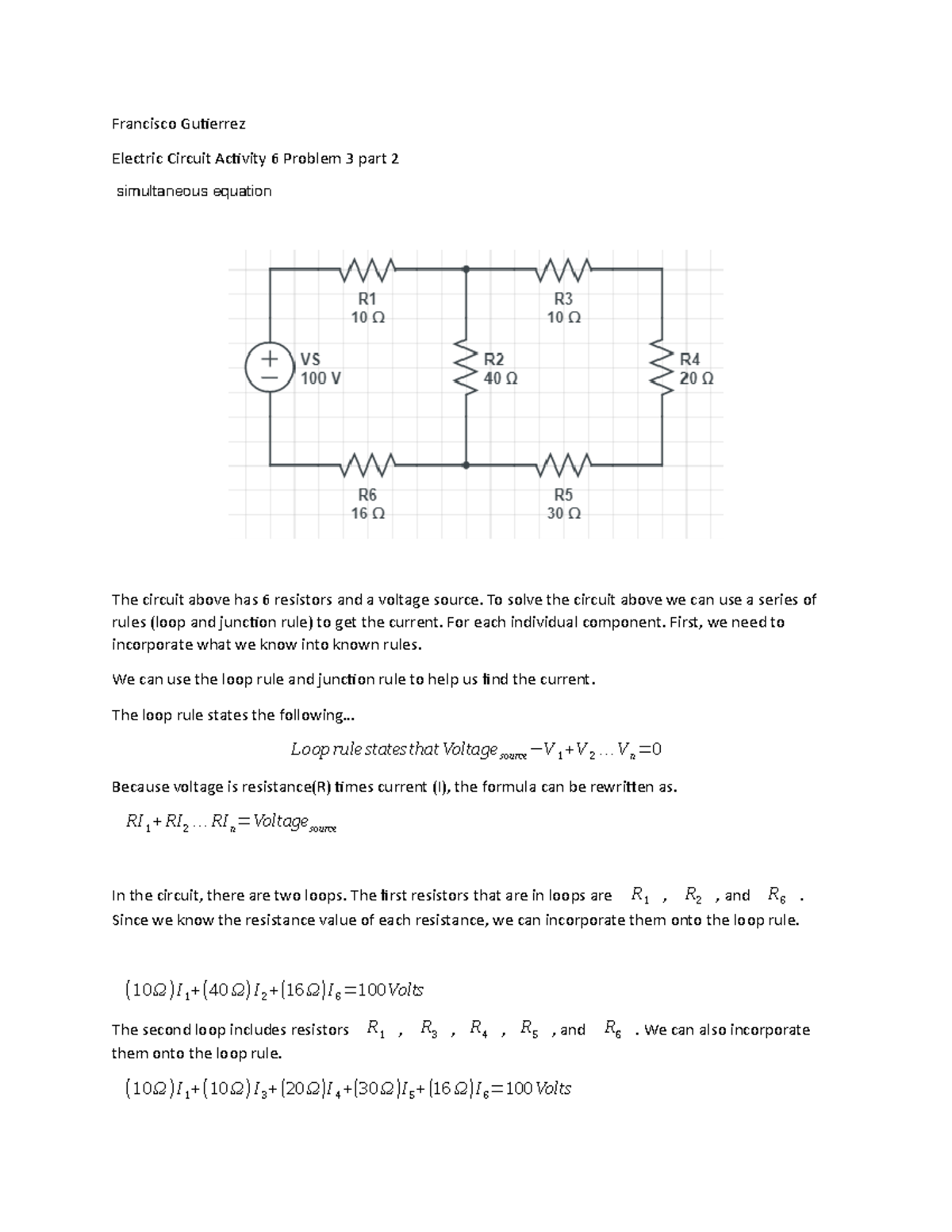 Electric Circuit Activity 6 Problem 3 Part two (Auto Recovered ...