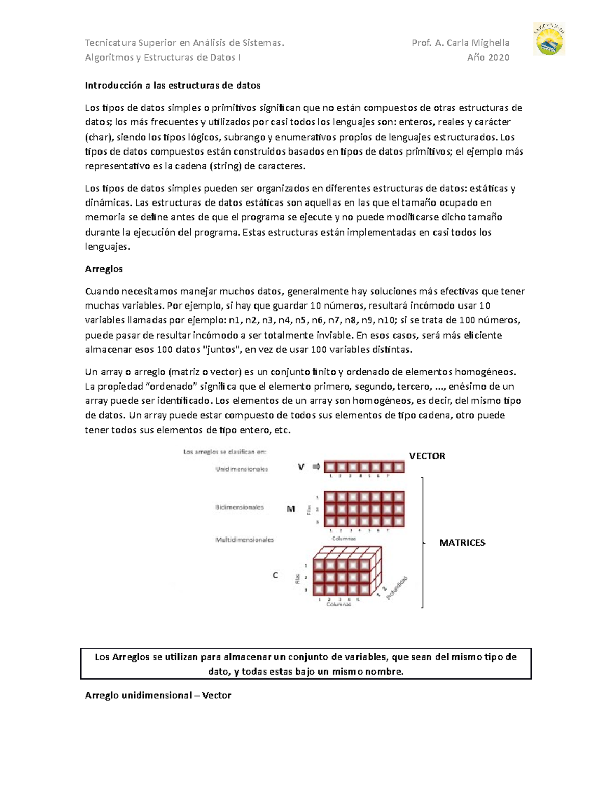 Arreglos en JAVA para implementar arreglos de objetos - Tecnicatura ...