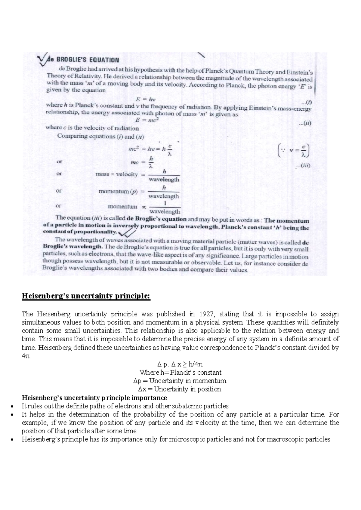 Unit 1 Atomic and molecular structure - Heisenberg’s uncertainty ...