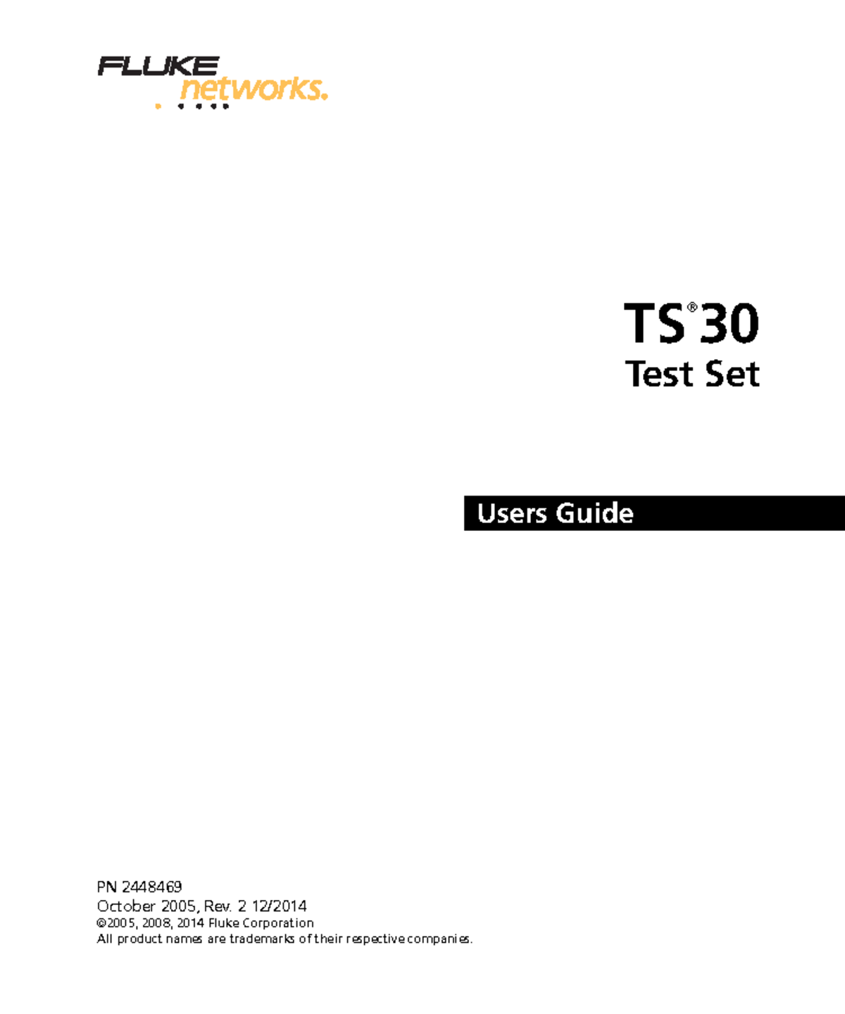 TS30 9823884 ENG A W - Manual de usuario TS30 fluke - TS 30 Test Set PN ...
