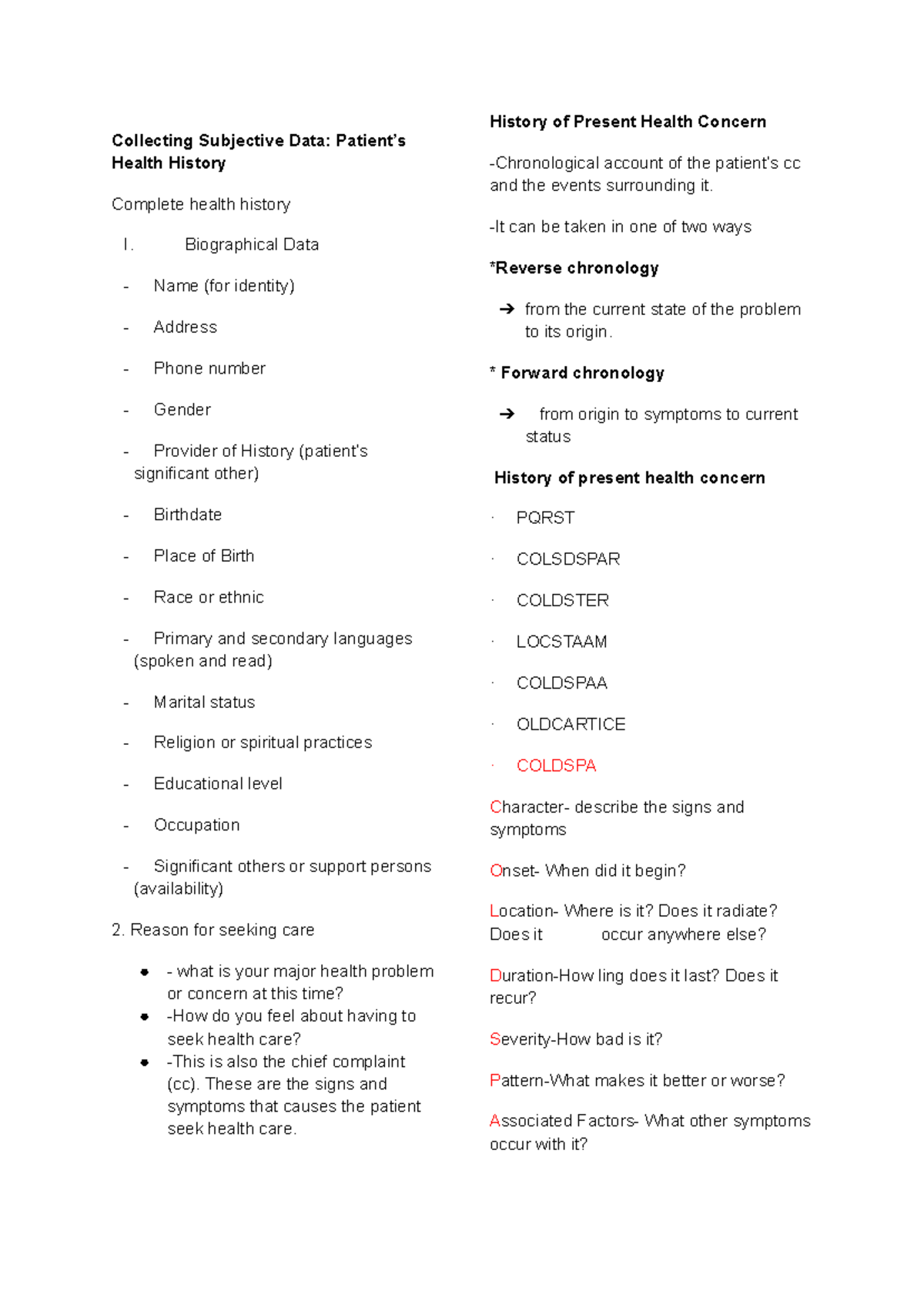 Collecting-Subjective-Data -Patients-Health-History - Collecting ...