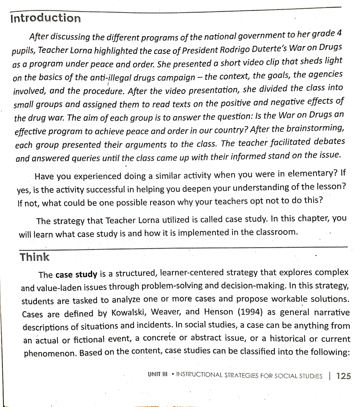 Instructional Strategies FOR Social Studies 1 - Bs education - Studocu