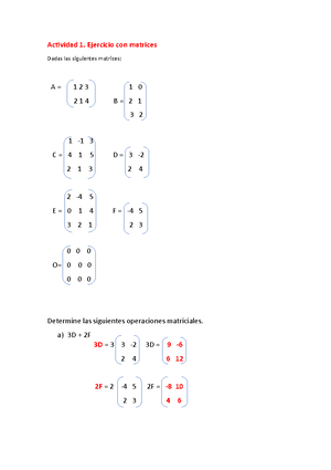 Actividad 2 - Algebra lineal matrices, operaciones con matrices ...