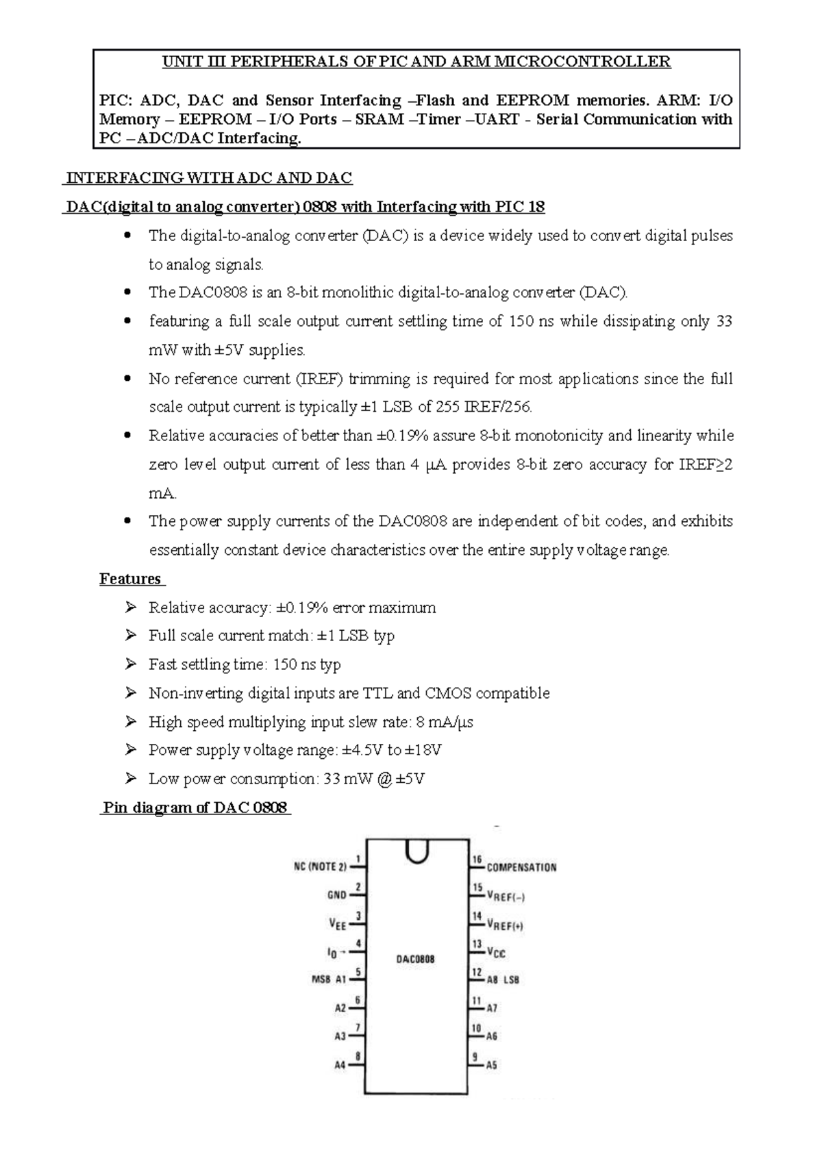 Unit 3 Pic Microcontroller Adc Dac And Sensor Interfacing Flash