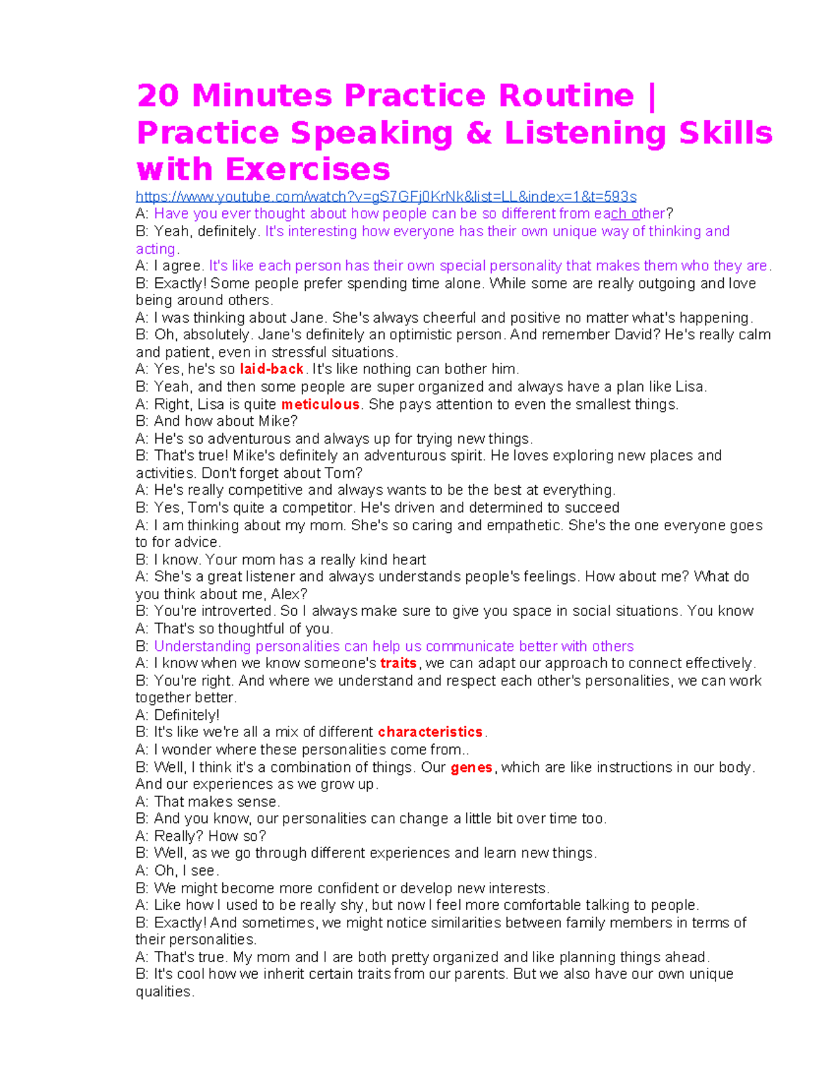 English Speaking Skills Practice - P2 - 20 Minutes Practice Routine ...