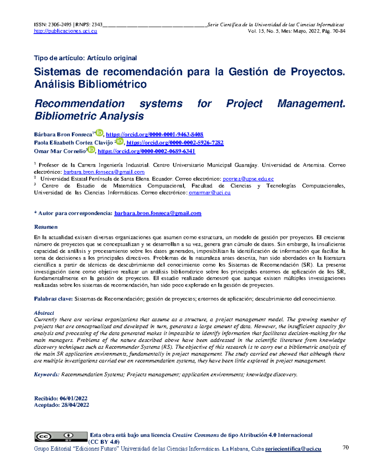 Dialnet-Sistemas De Recomendacion Para La Gestion De Proyectos Ana-8590705 - publicaciones.uci ...