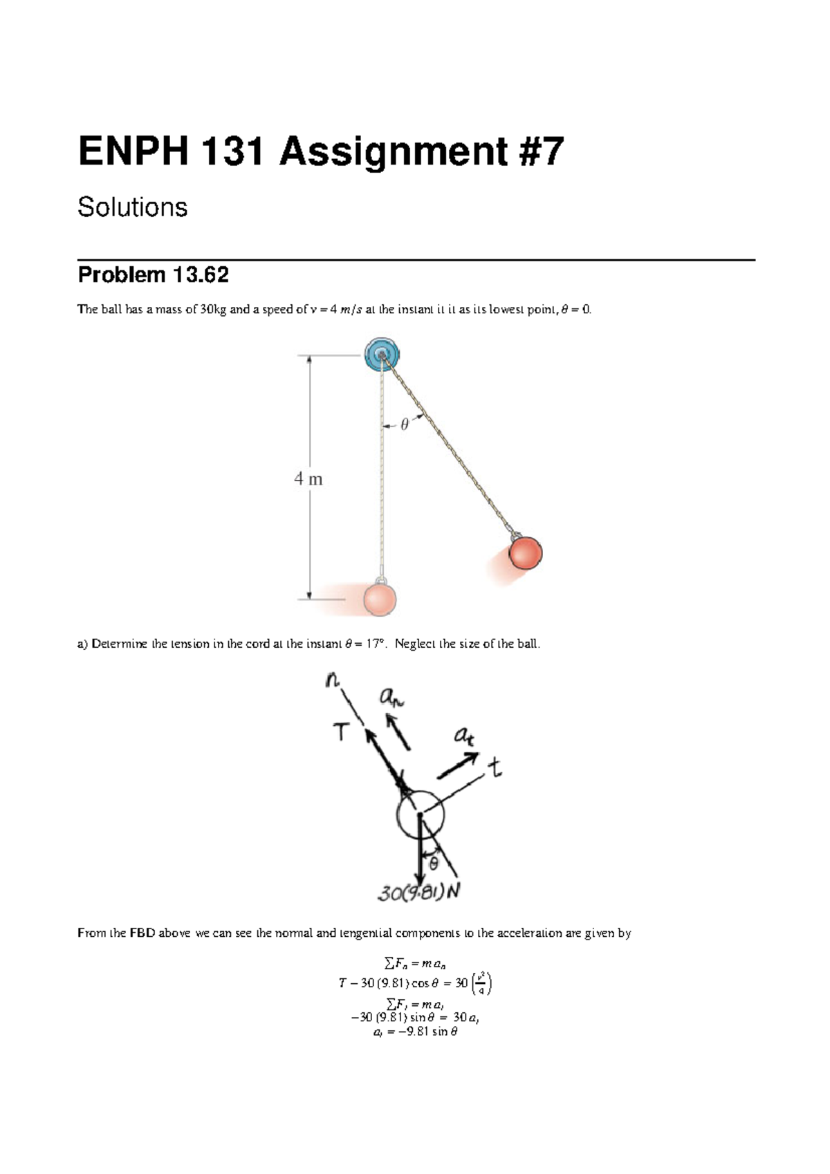 Assn7Solution - Tutorial Assignment of dynamic course chapter 13 sem 1 ...