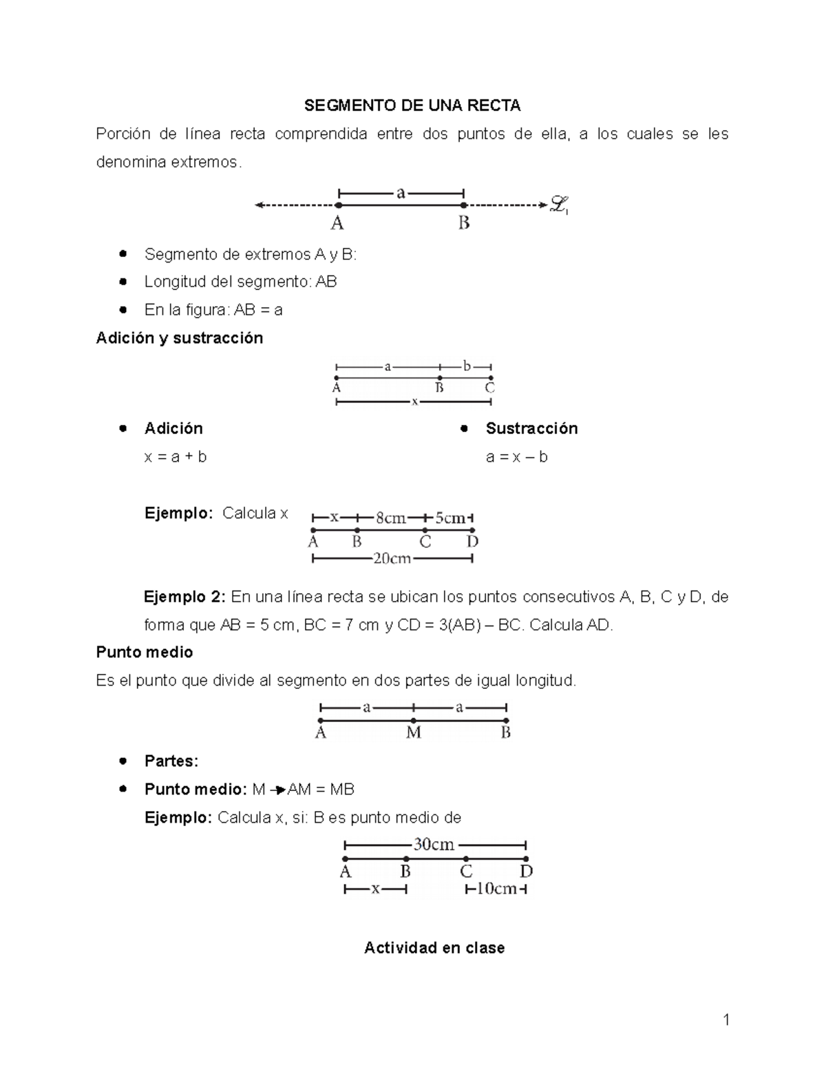 Geometría 6 - Geometria - SEGMENTO DE UNA RECTA Porción de línea recta ...