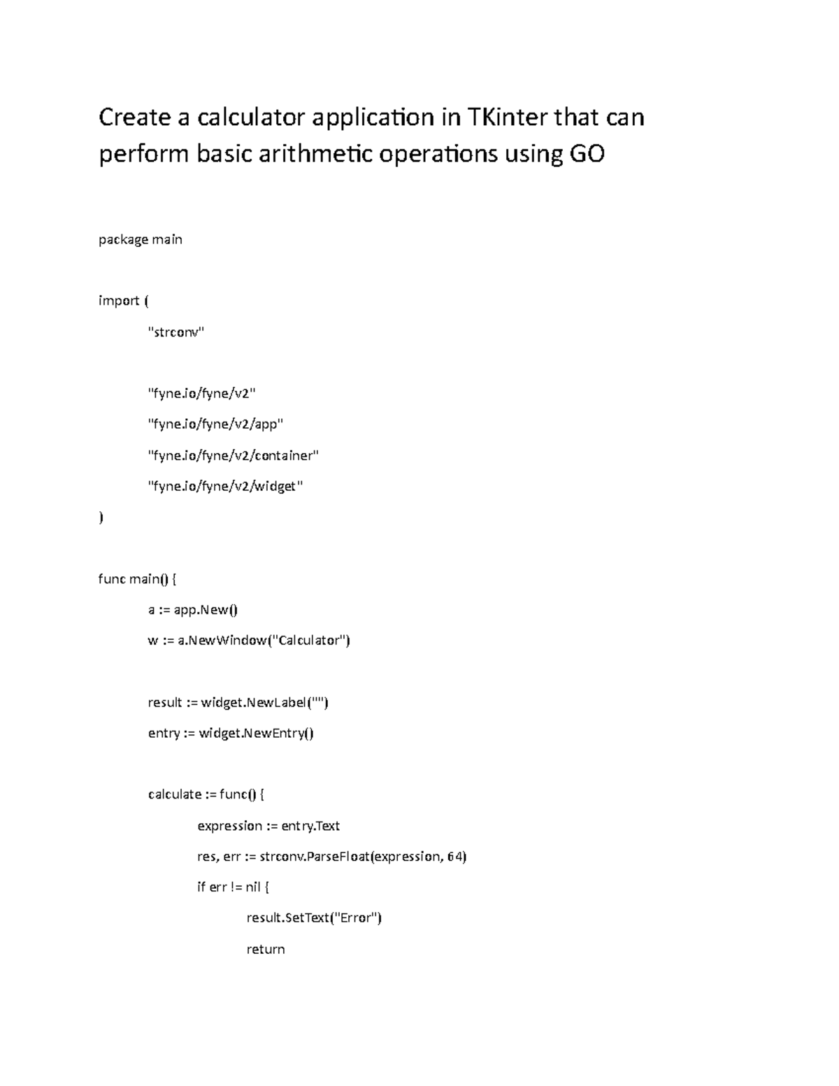 Comp6076 Calci07 Go Create A Calculator Application In Tkinter That