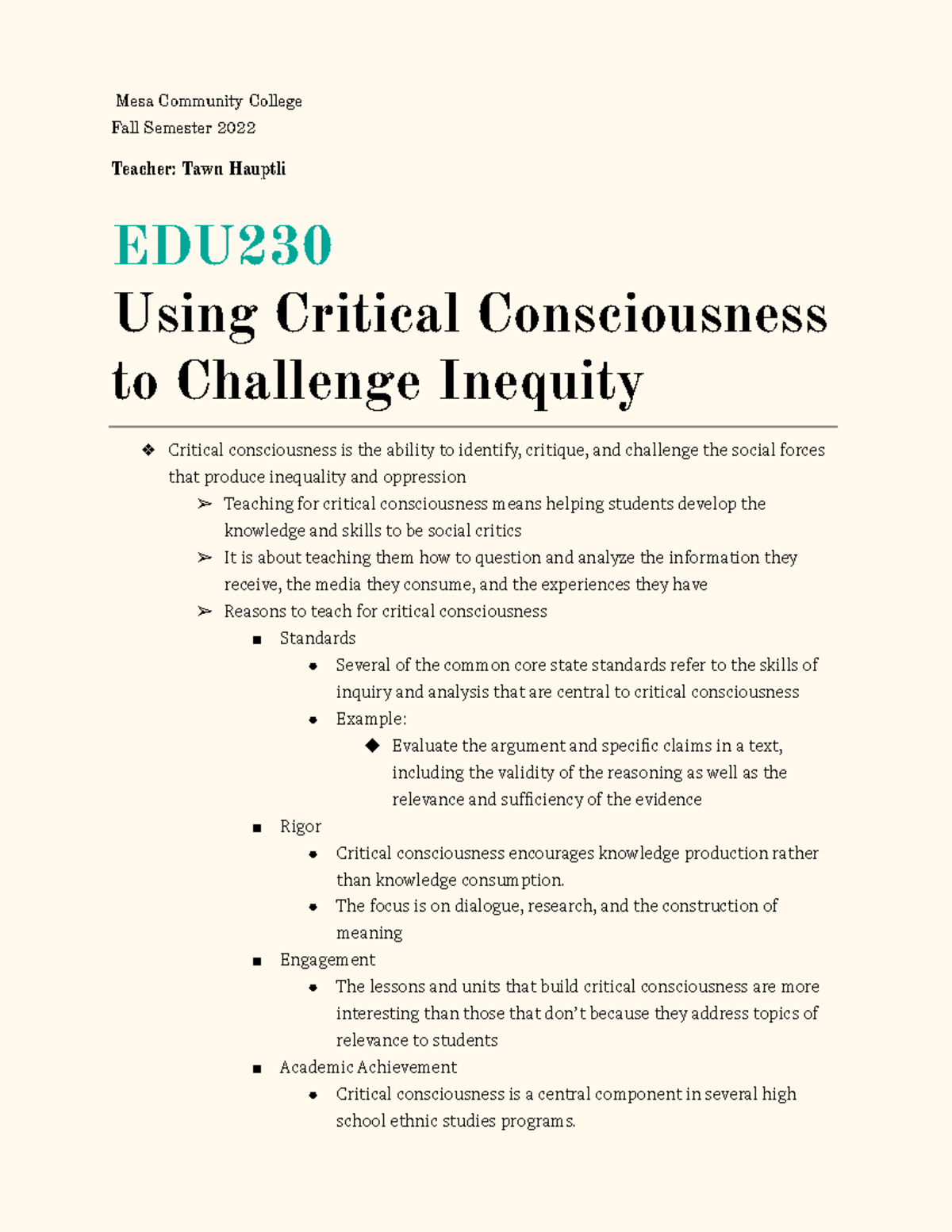 Inspire 48 - Using Critical Consciousness to Challenge Inequity - Mesa ...