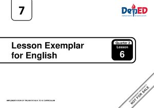 Q1 LE English 7 Lesson 3 Week 3 - 7 Lesson Exemplar for English Lesson Quarter 1 Lesson Exemplar ...