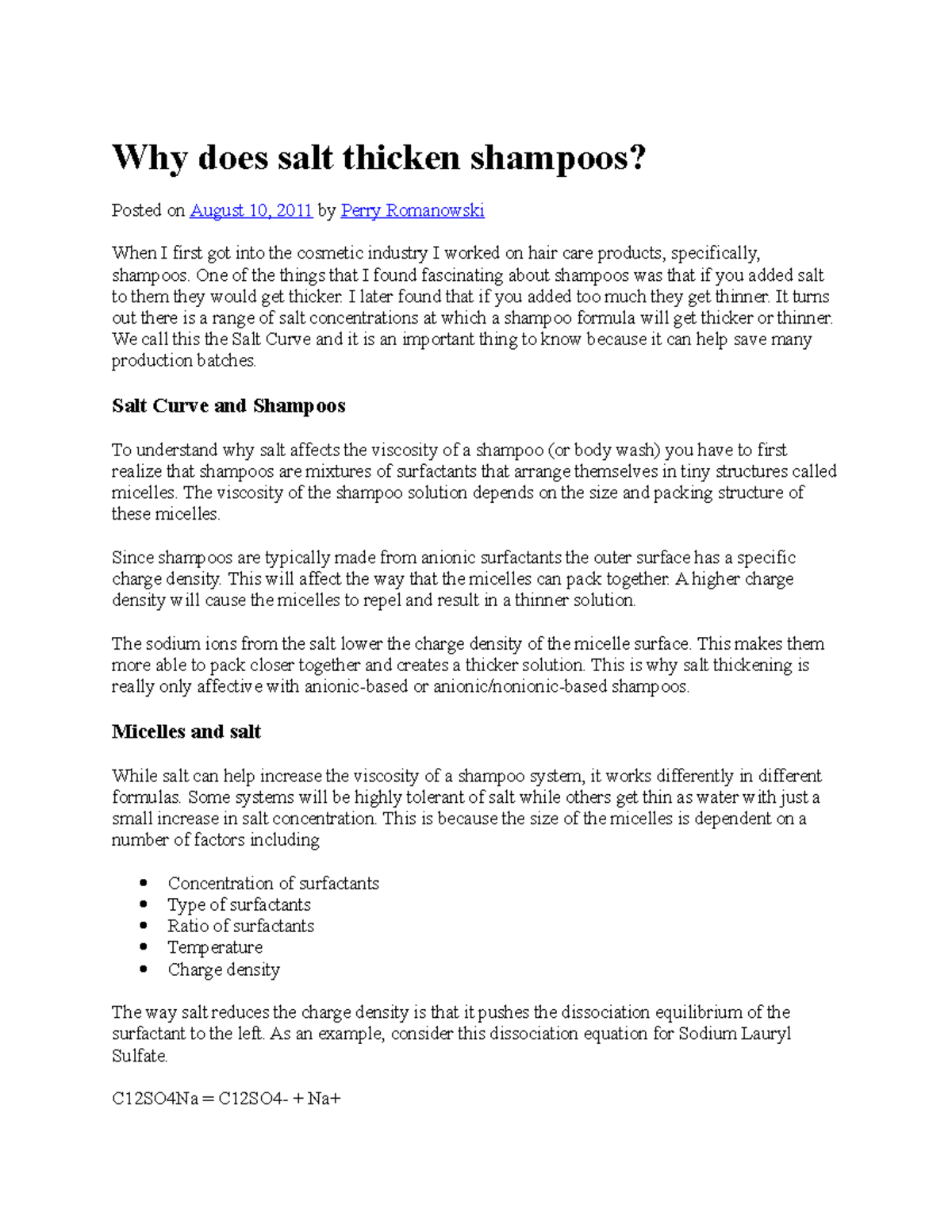 De ce sarea ingroasa sampoanele - Why does salt thicken shampoos ...