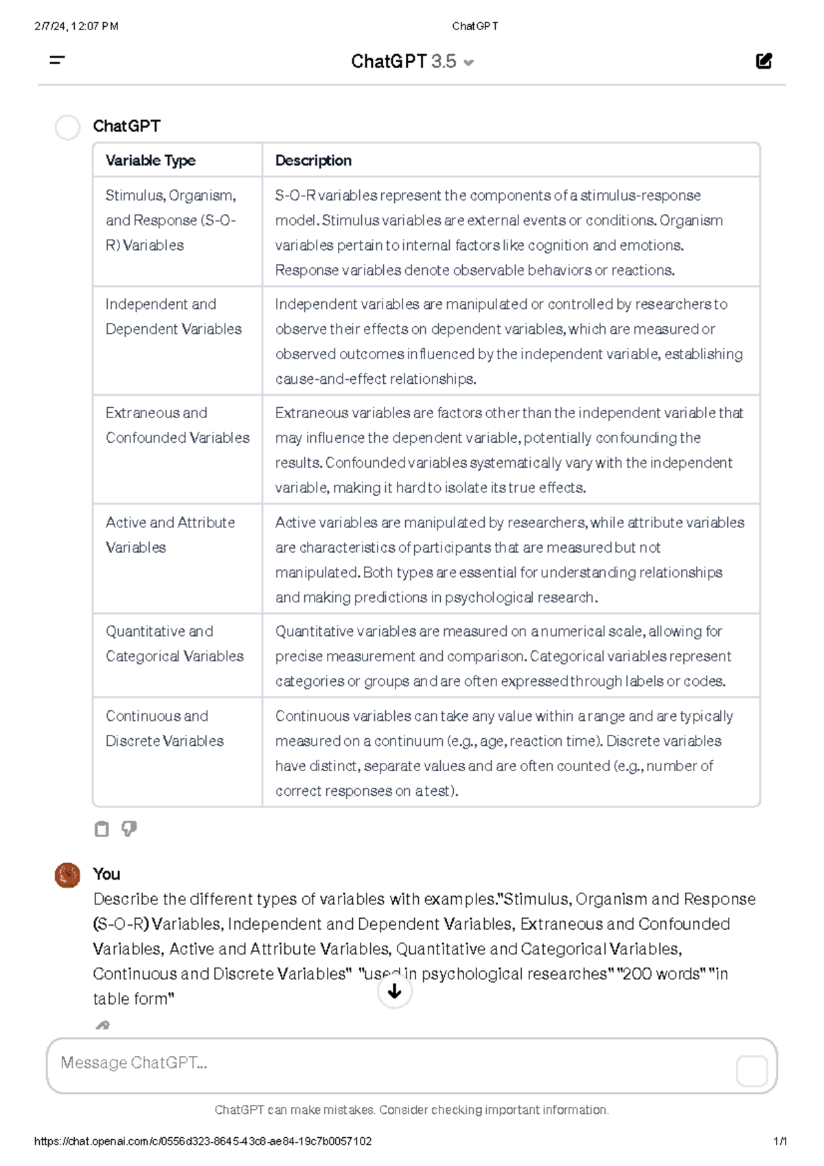 Types of variables - important notes - 2/7/24, 12:07 PM ChatGPT - Studocu