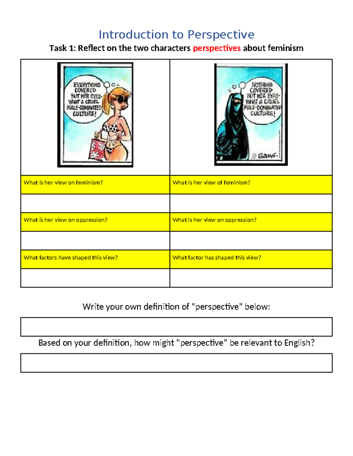 1. Introduction to Perspective - Introduction to Perspective Task 1 ...