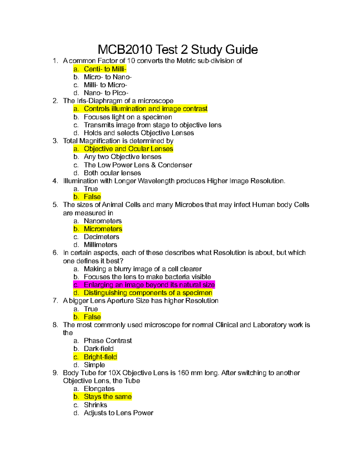 MCB2010 Test 2 Study Guide - MCB2010 Test 2 Study Guide A common Factor ...