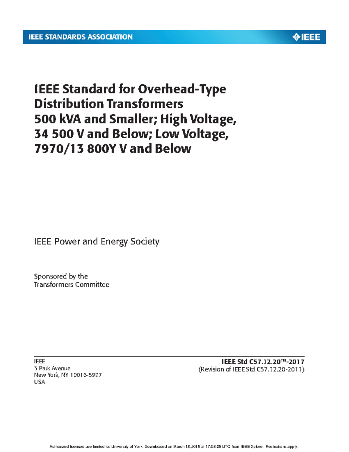 IEEE Std. C57 - energy - IEEE Standard for Overhead-Type Distribution ...
