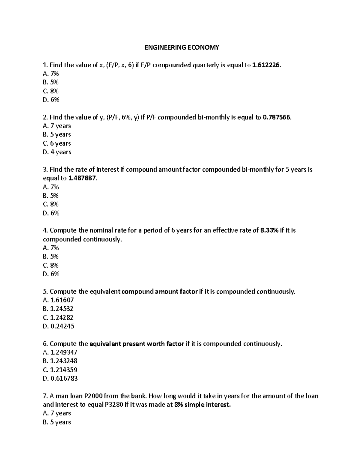 Engineering Economy - TIP - Studocu