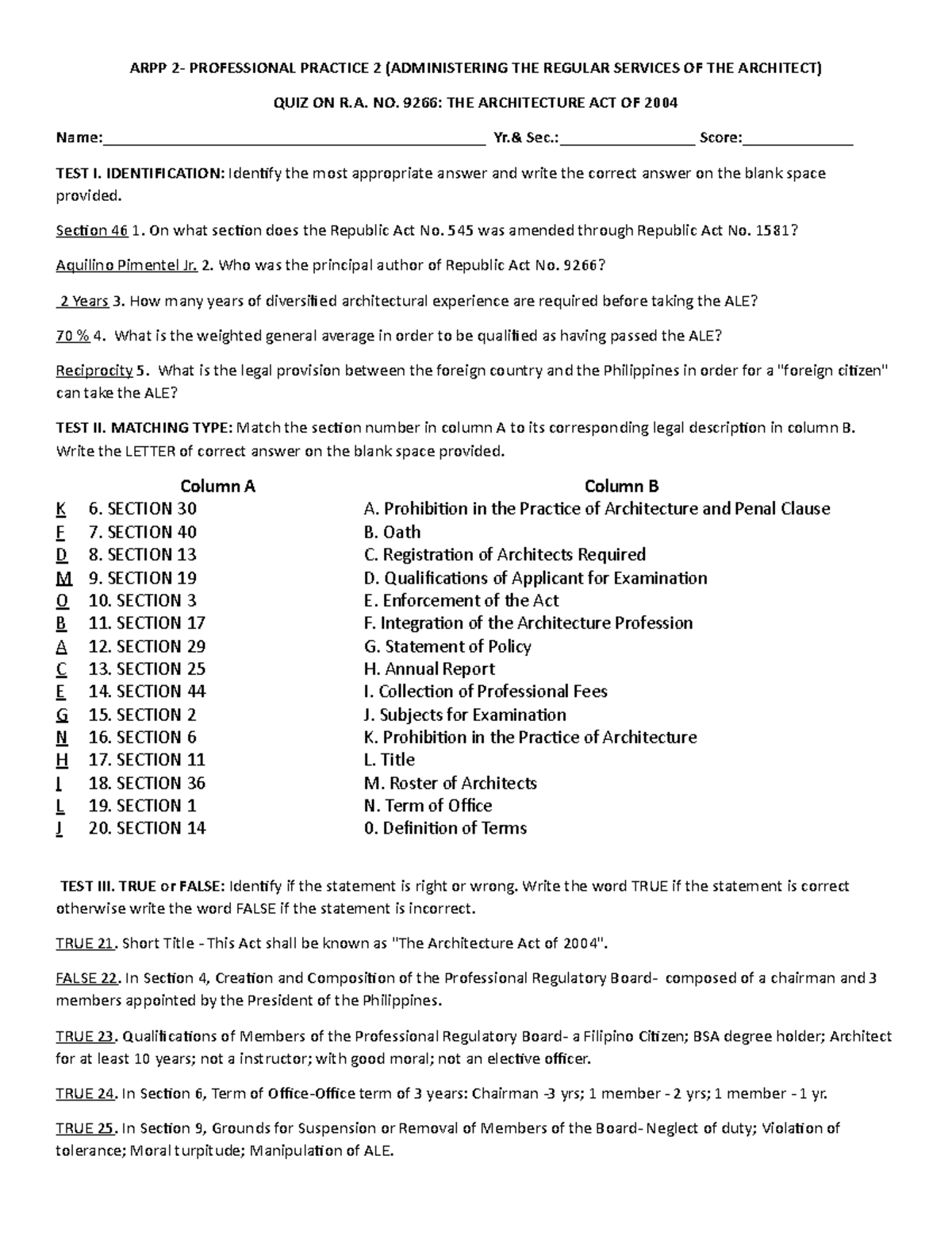 Reporter 1 RA 9266 - none - ARPP 2- PROFESSIONAL PRACTICE 2 (ADMINISTERING THE REGULAR SERVICES ...