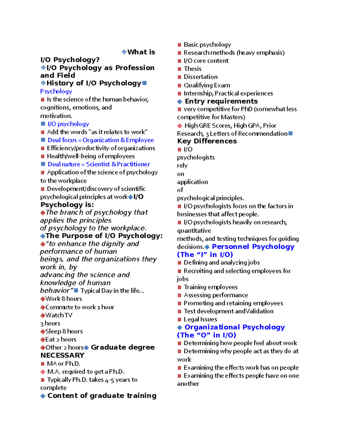 Io notes - io psych - Juan Paolo Arao,MBA,RPm,GPHR What is I/O ...