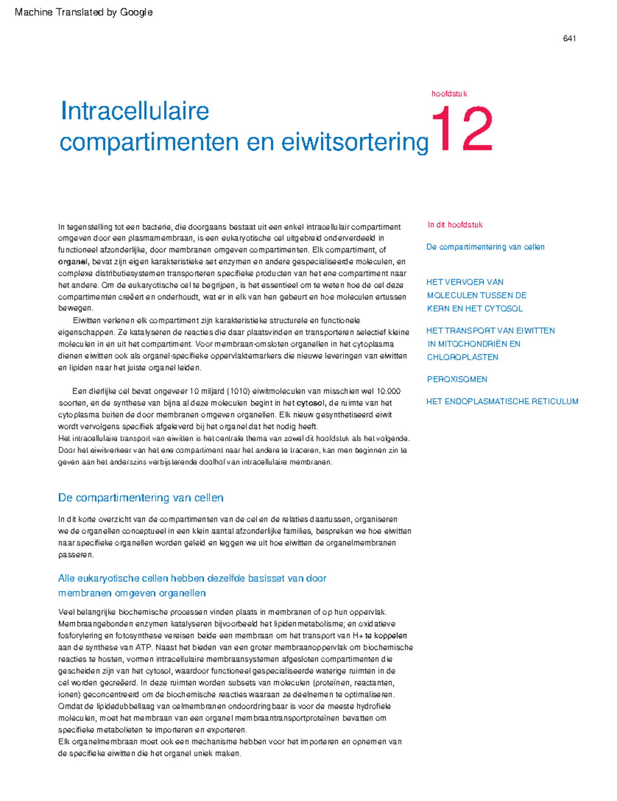 Cel biologie Hoorcollege 3 nederlands - 12 De compartimentering van ...