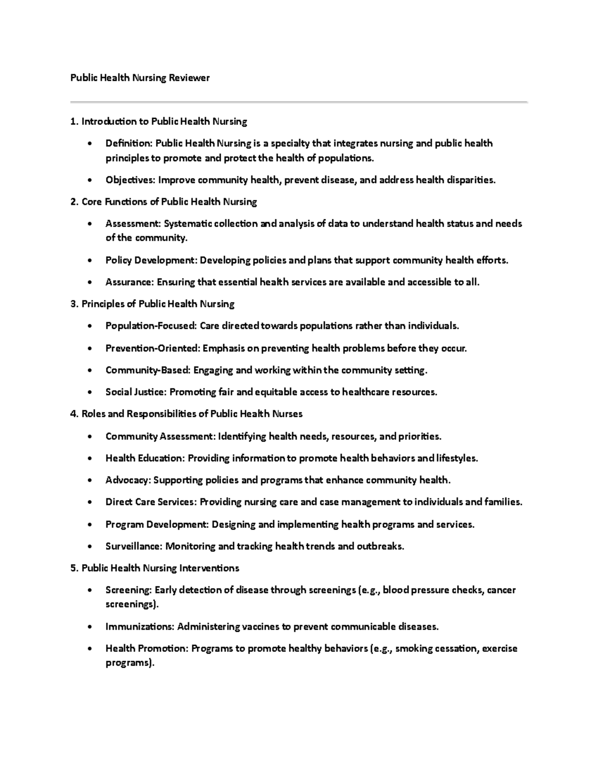 PUBLIC HEALTH NURISNG REVIEWER NOTES EASY ACCESS FREE - Public Health ...