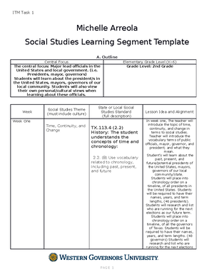 C104 Task 1 Passed - Social Studies Learning Segment Template A ...