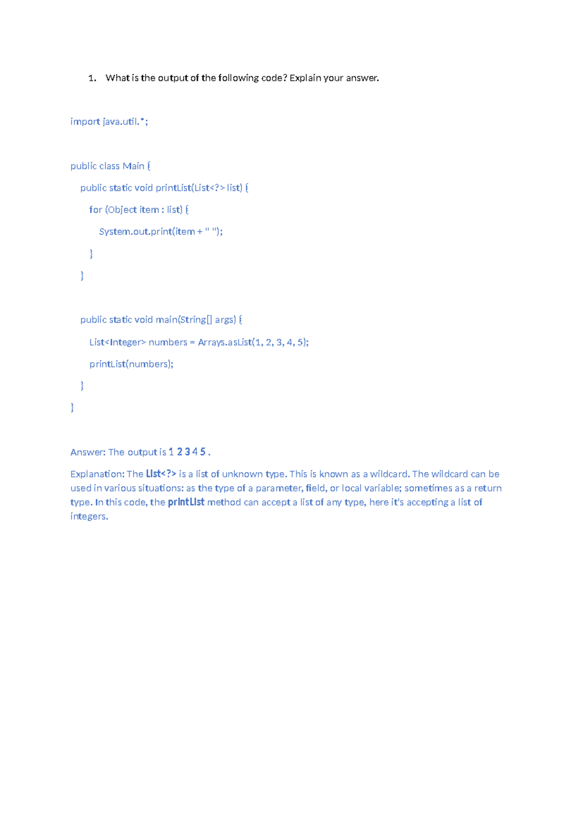 Week11 quiz w/ solution - import java.*; public class Main { public static void - Studocu