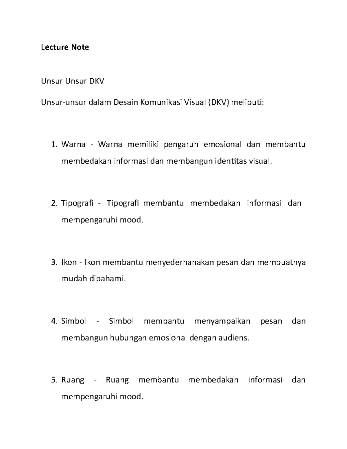 BAB II Landasan Teori 4 - Lecture Note Unsur Unsur DKV Unsur-unsur ...