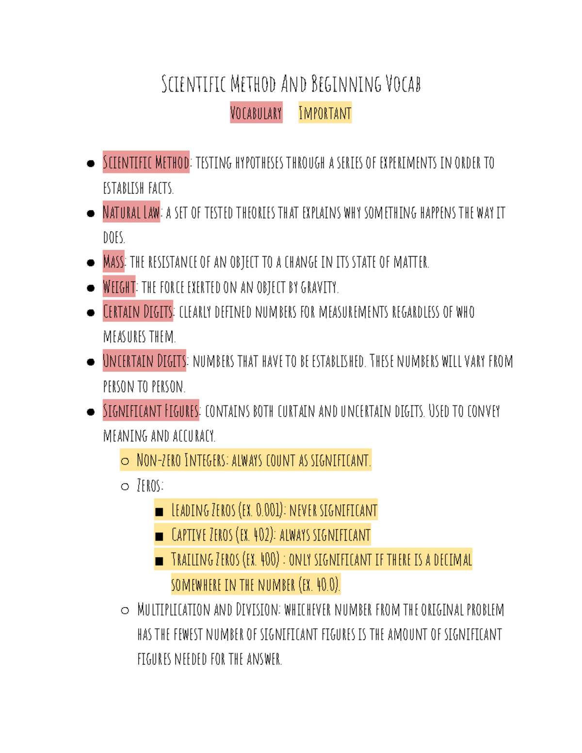 Scientific Method And Beginning Vocab - Scientific Method And Beginning ...