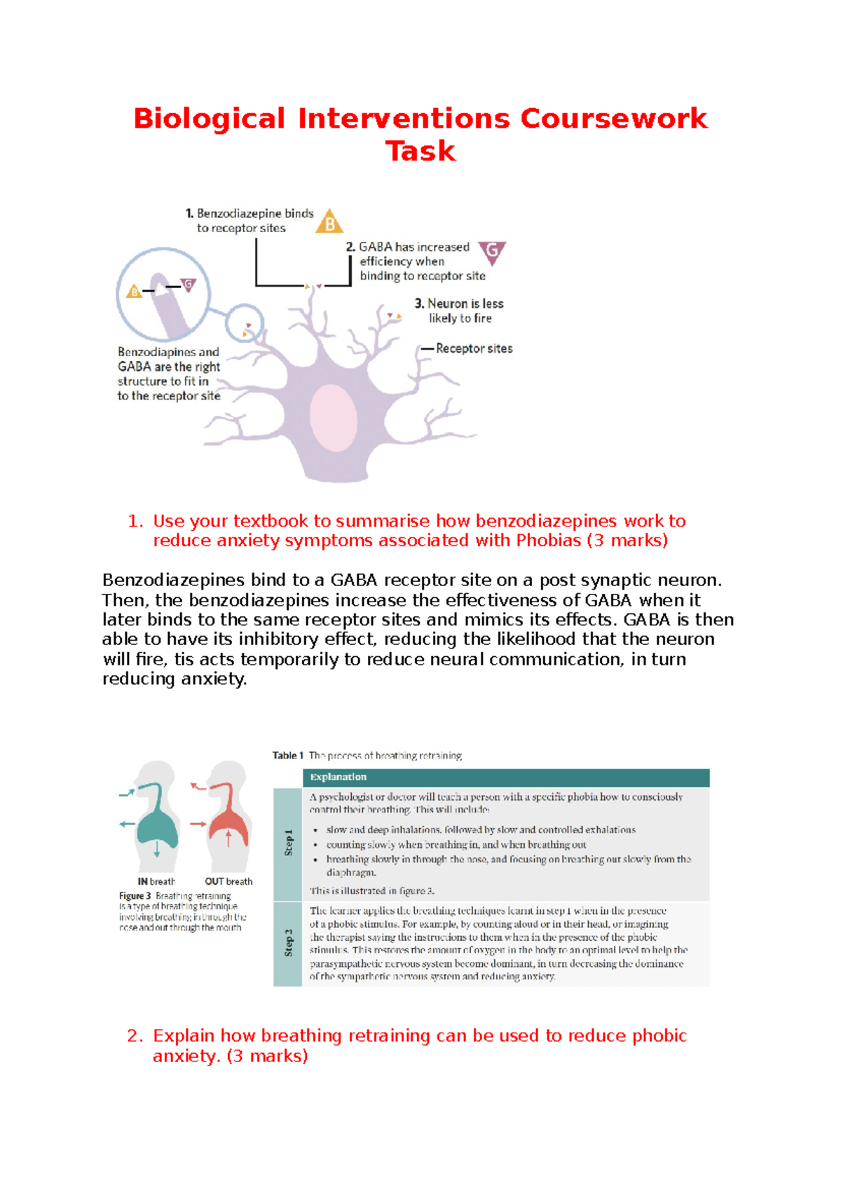 Biological Interventions Coursework Task - Biological Interventions ...