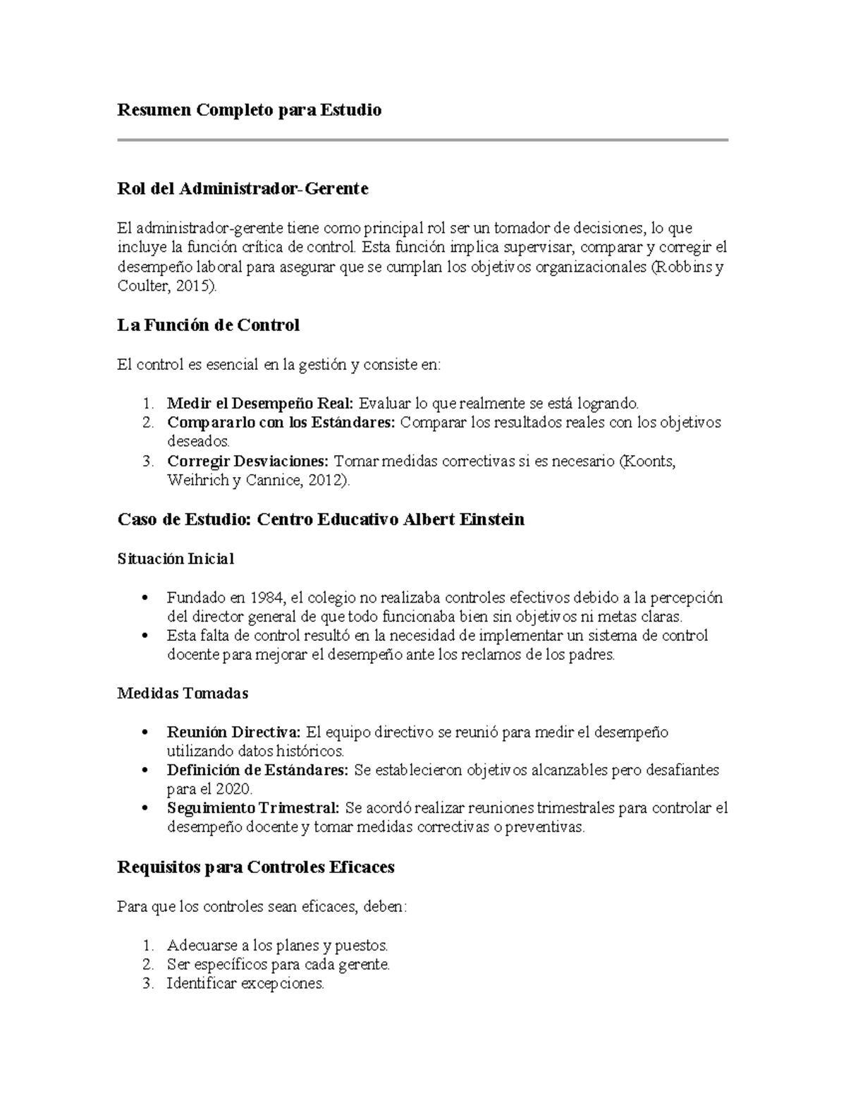 Resumen primera lectura administracion modulo 3 - Resumen Completo para Estudio Rol del - Studocu