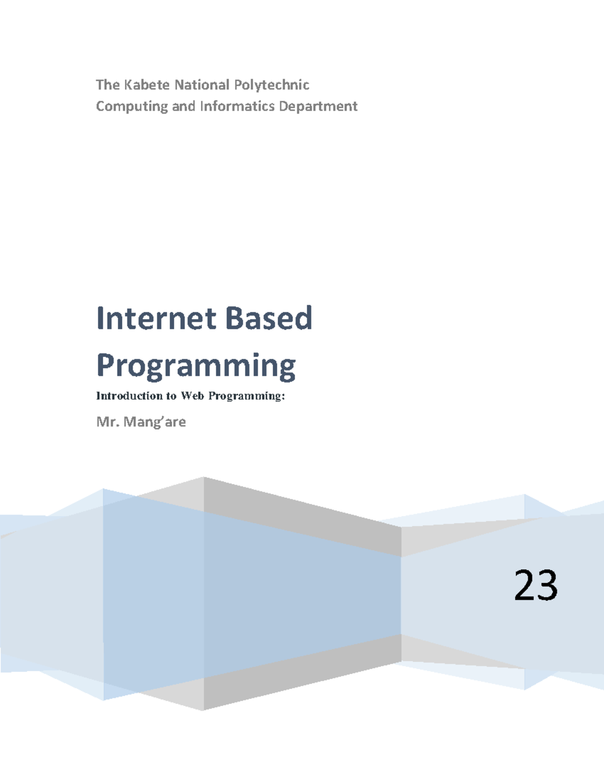 Introduction to Web Programming - The Kabete National Polytechnic ...