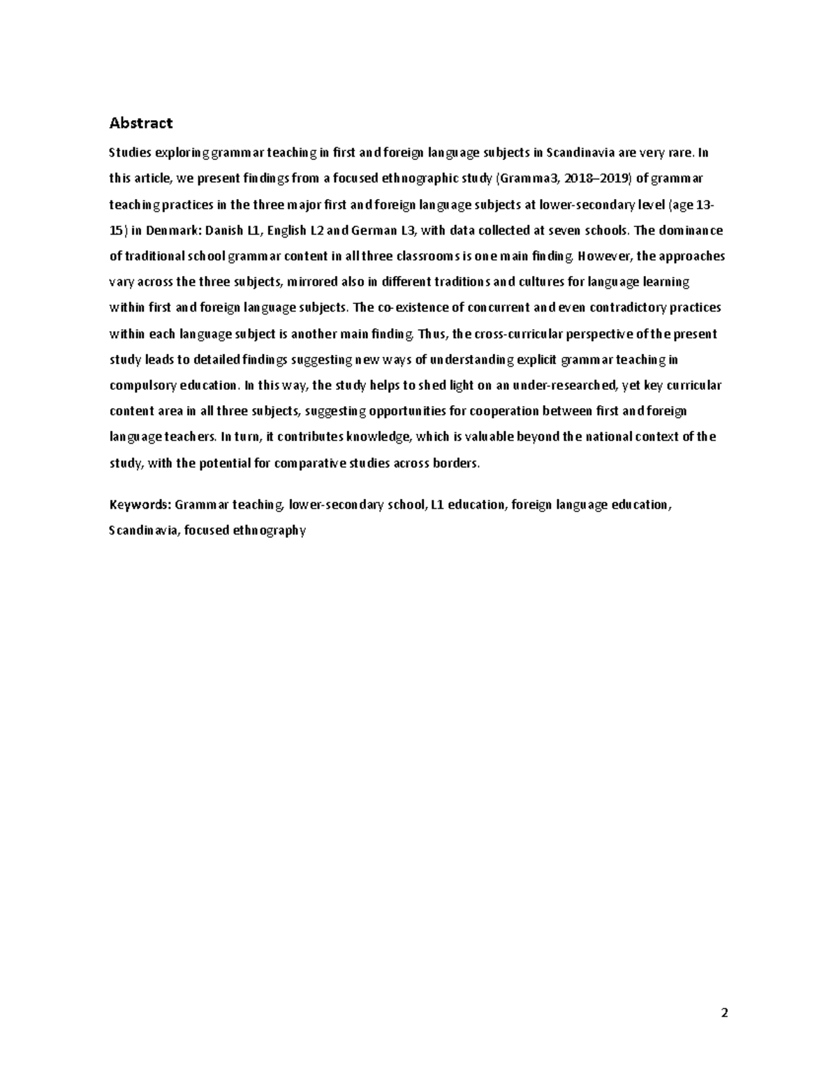 Portfolio 3 Research Methodology - Abstract Studies exploring grammar ...