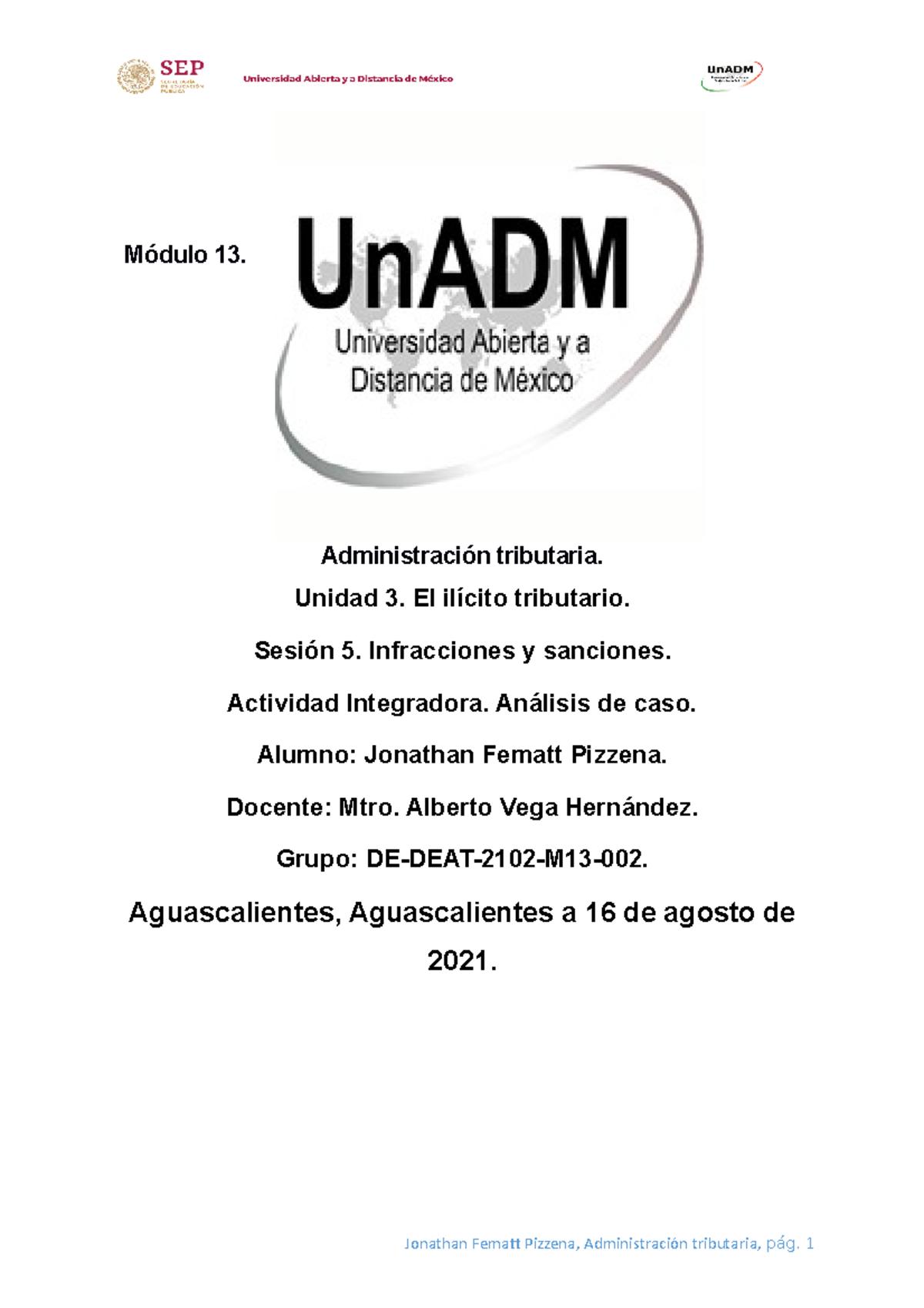 M13 U3 S5 JOFP - Derecho tributario, fiscal y de hacienda, delitos ...
