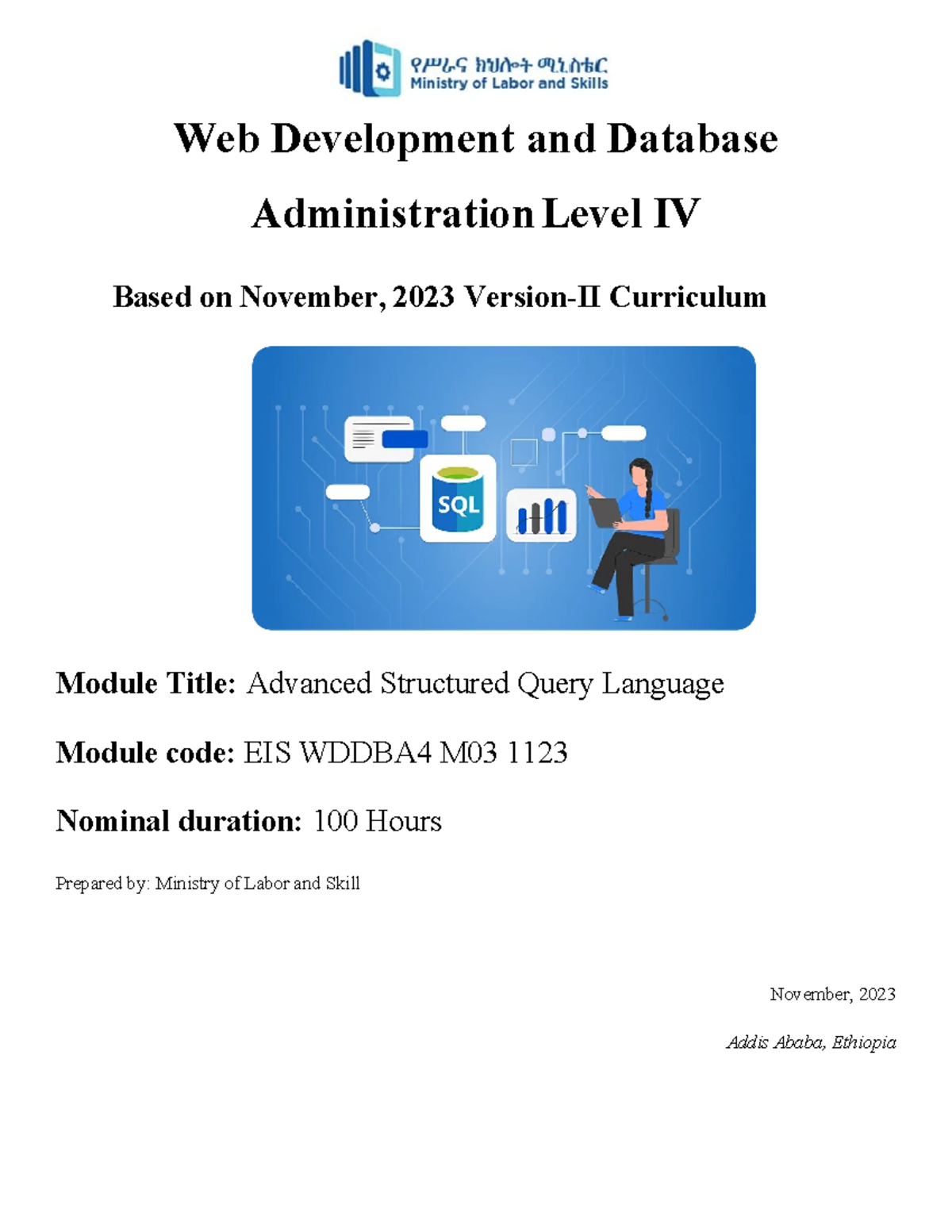 TM03 Use Advanced Structured Query Language - Web Development and Database Administration Level ...