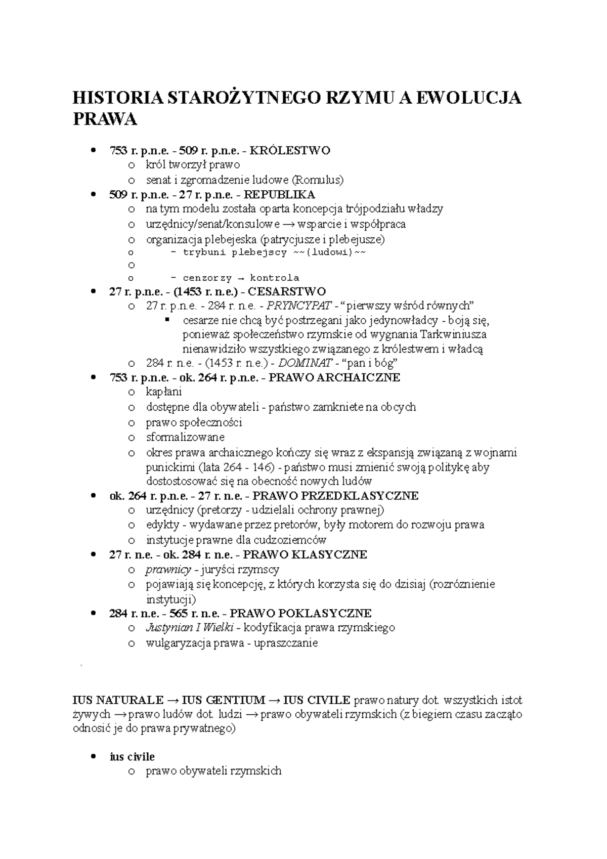 Prawo rzymskie sesja zimowa - HISTORIA STAROŻYTNEGO RZYMU A EWOLUCJA ...
