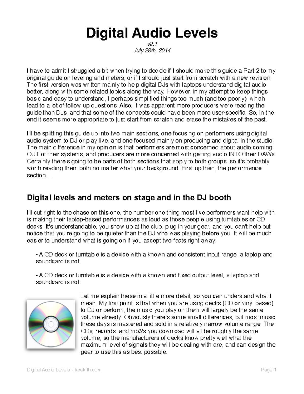 Digital Audio Levels - check it out - Digital Audio Levels v2. July ...