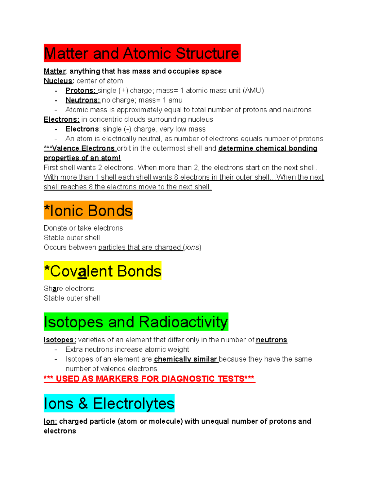 BIO 107 Ch. 2 PPT - Chapter 2 Notes - Matter and Atomic Structure ...