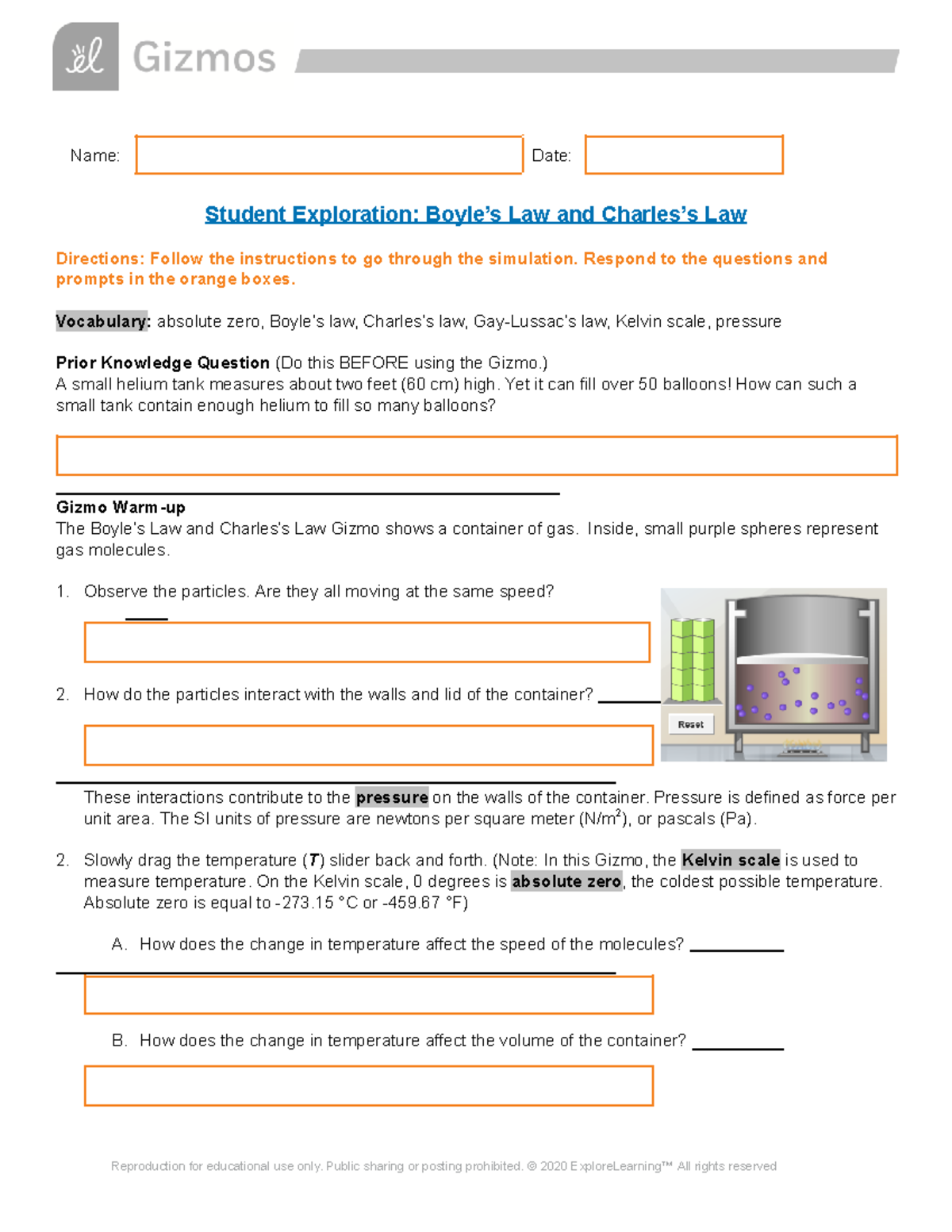 Boyles Charles SE - Name: Date: Student Exploration: Boyle’s Law and ...