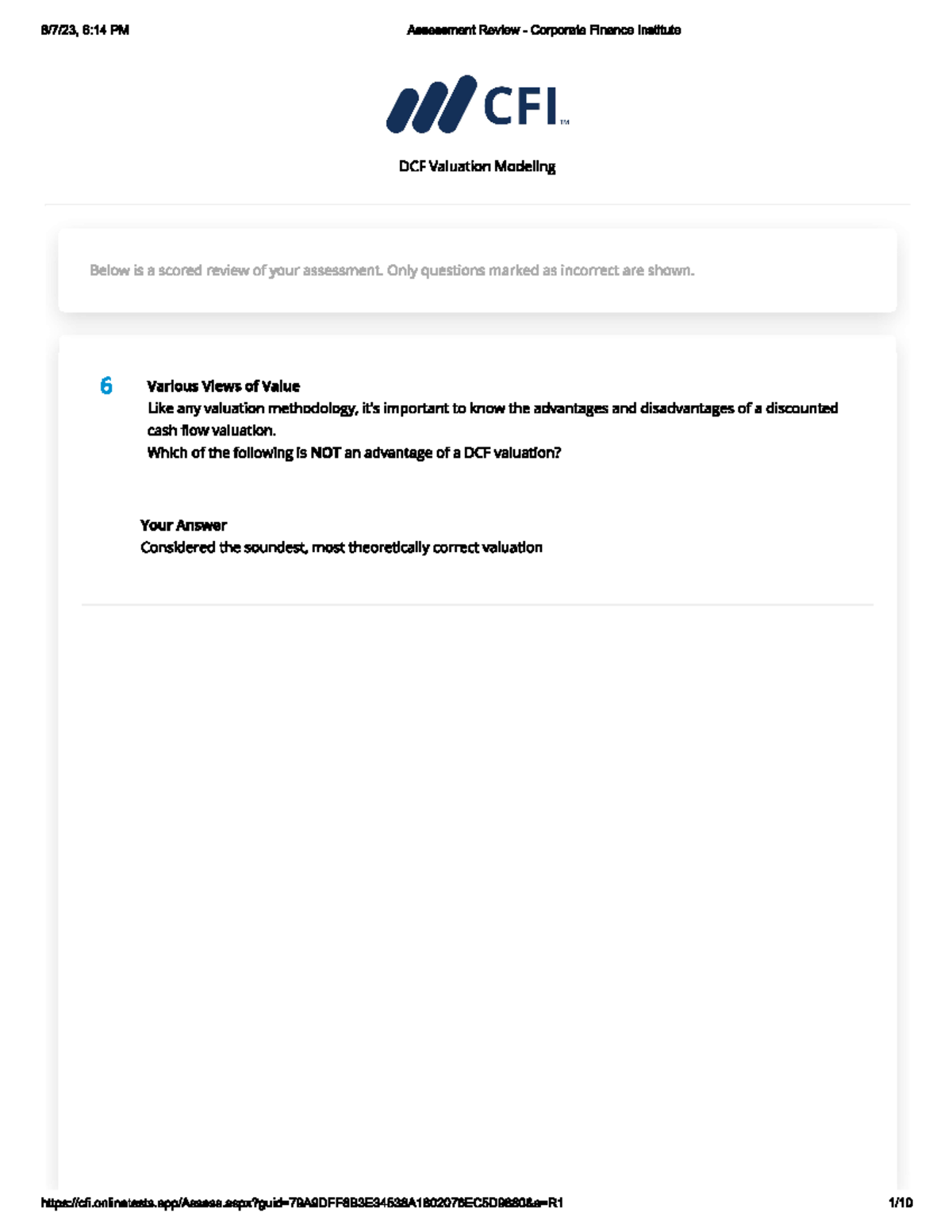 Pdf - Exam answer FMVA exams from the course work provided to us ...